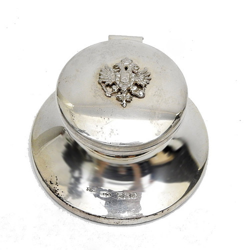 Sterling Russian Eagle Inkwell - IRAA - Maison Russe