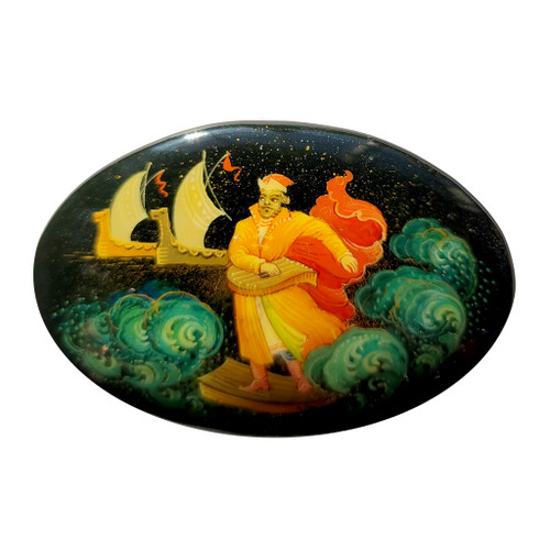 Sadko Fairy Tale Lacquer Brooch [Kholui]