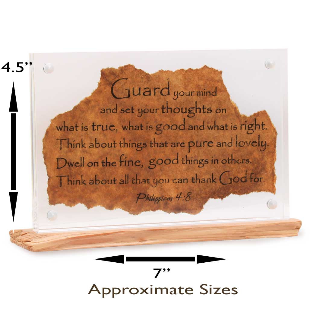 Philippians 4:8 Ancient Scripture Scroll – Christian Desk Decor with ...