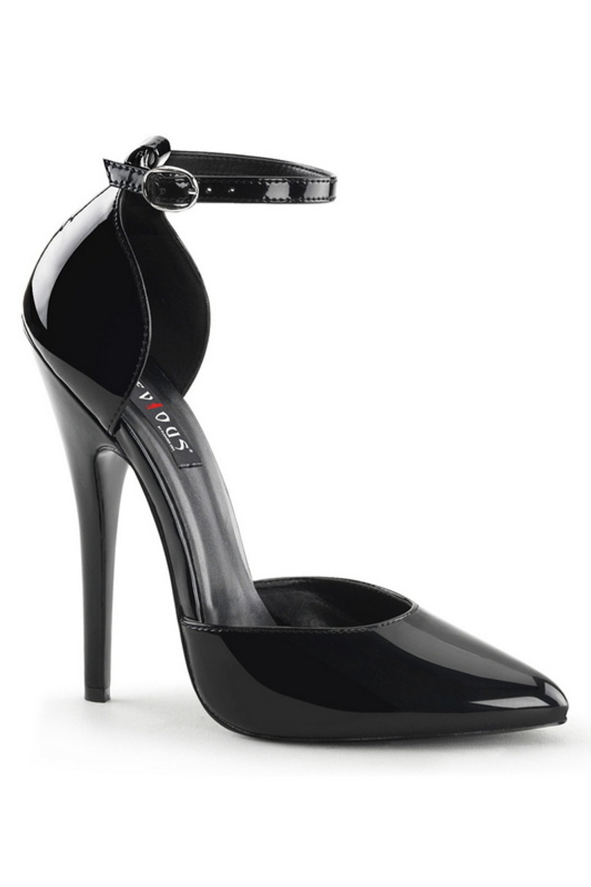 Black Patent 6 Closed Toe Ankle Strap Heel Spicy Lingerie