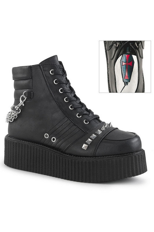 Black Platform Oxford Creeper Bootie Boots - Spicy Lingerie