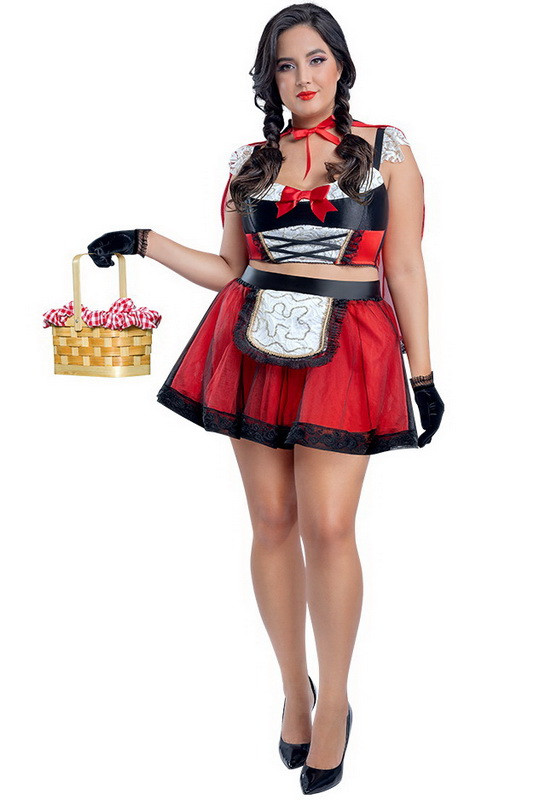 Plus Size Little Red Halloween Costume - Spicy Lingerie