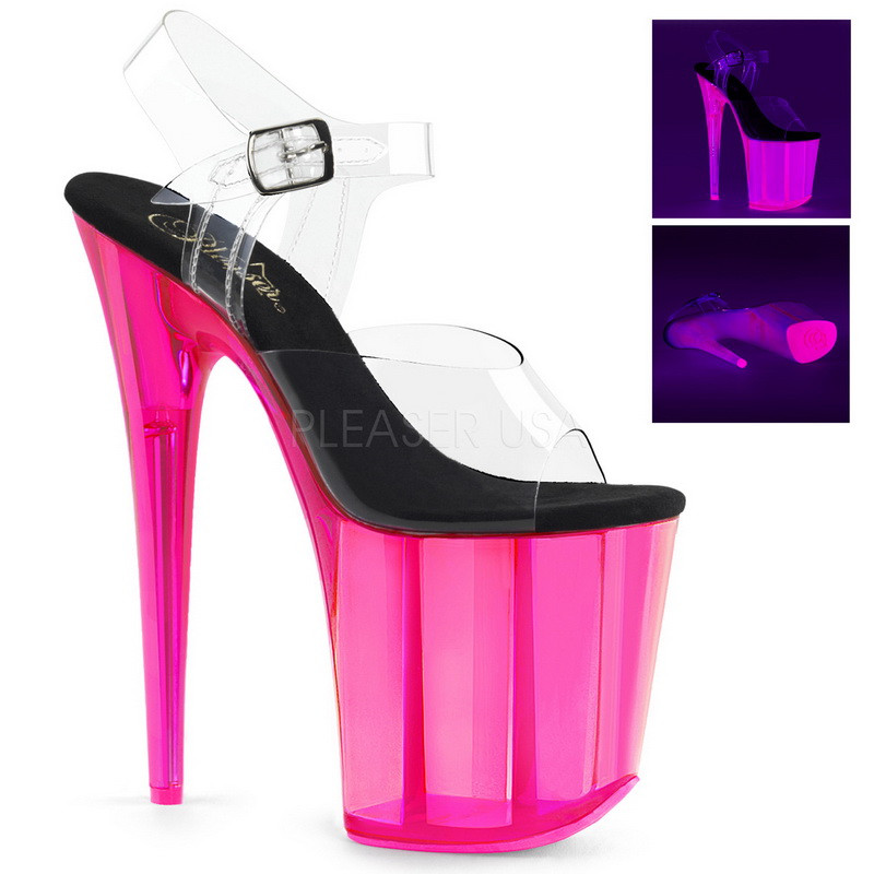 Neon Opal Platform Ankle Strap Sandal Heels - Spicy Lingerie