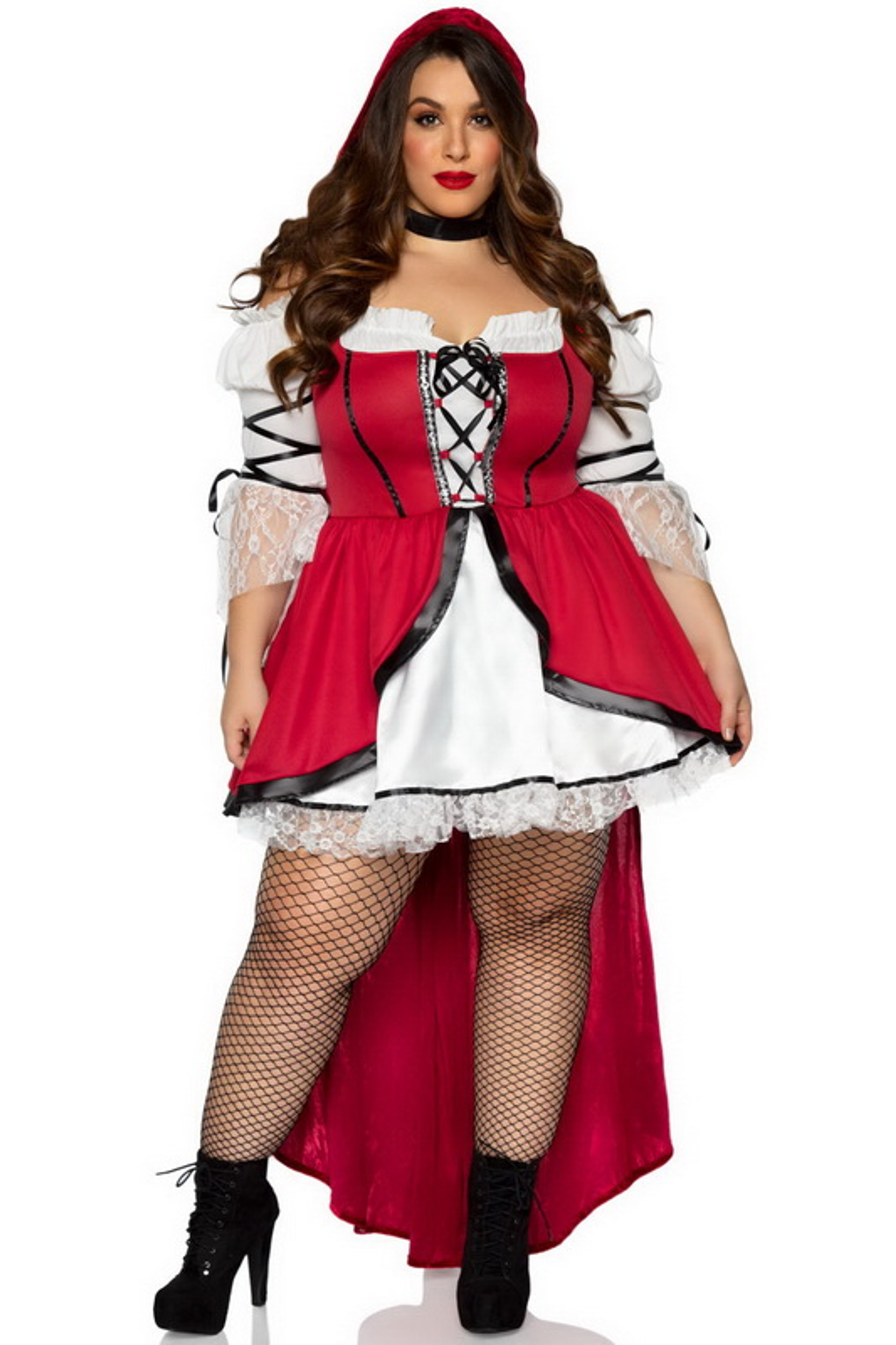 Plus Size Gothic Red Riding Hood Costume Spicy Lingerie