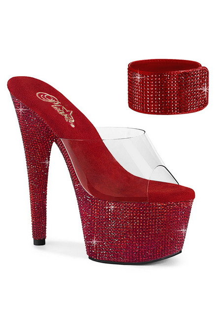 Ruby Red 7 Rhinestone Encrusted Slide Spicy Lingerie