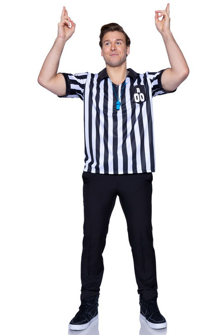 Men's Black & White Referee Costume On Sale - Spicy Lingerie