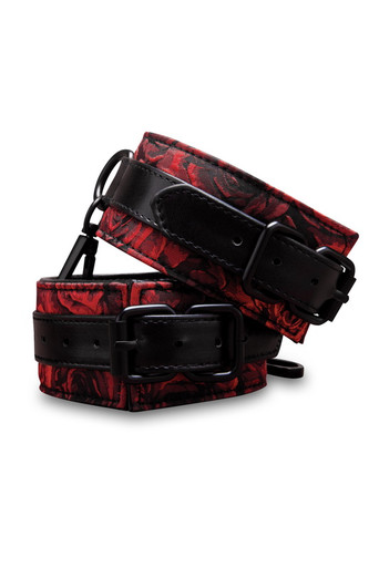 Rosegasm Faux Leather Handcuffs - Spicy Lingerie