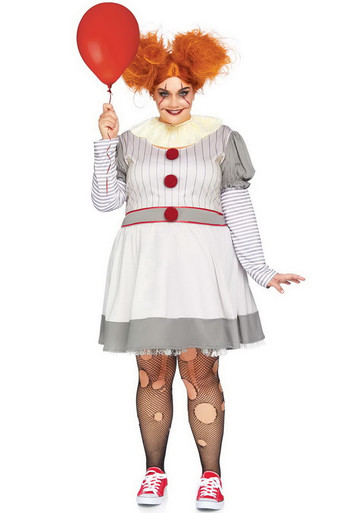 Plus Size Creepy Clown Halloween Costume- Spicy Lingerie