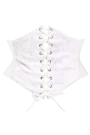 Plus Size Lavish White Lace Waist Cincher - Spicy Lingerie