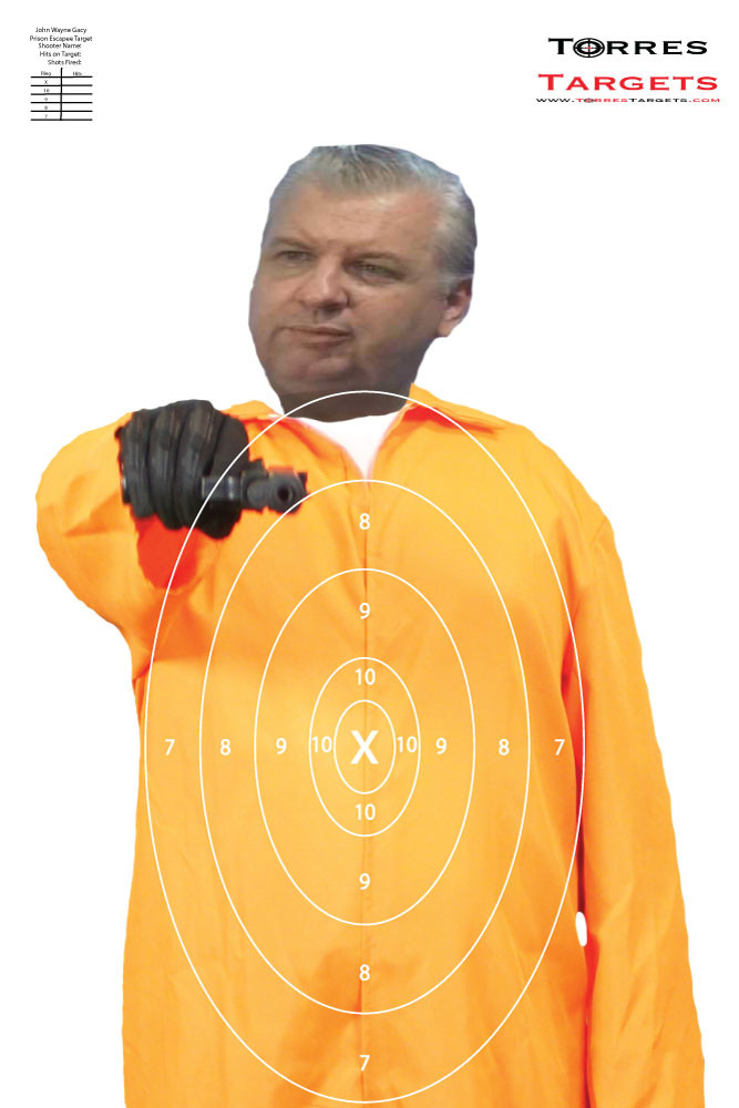 John Wayne Gacy Paper Shooting Target - Prison Escapee
