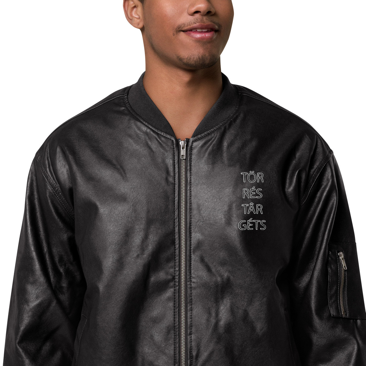 Ultimate Gray Man No-AK-47 Leather Bomber Jacket - Torres Targets