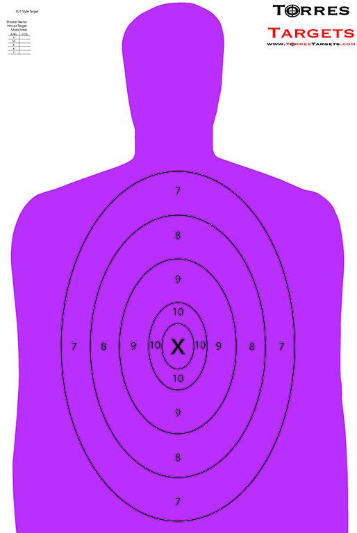 B27 Silhouette Paper Shooting Target Pink from TorresTargets.com