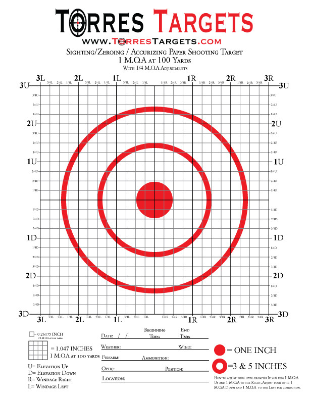 Sighting in Target 20" x 32" inch grid with bullseye.