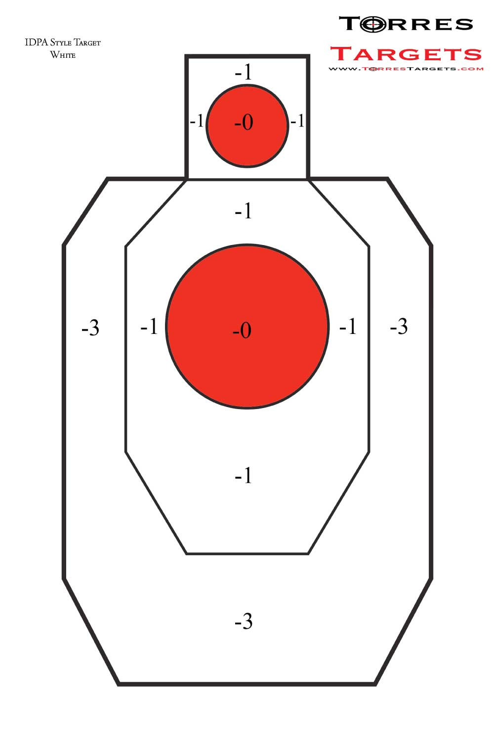 IDPA Style Paper Shooting Target - Red
