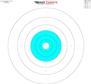 B6 Style Bullseye Paper Shooting Target Blue from TorresTargets.com