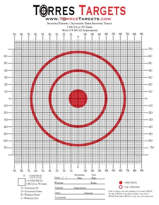 50 Yard MOA Paper Shooting Target 8.5x11 inches