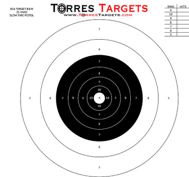B16 Bullseye Paper Shooting Shooting Target Black and White