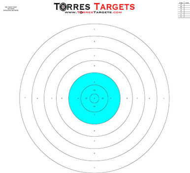 SR1 Style Bullseye Paper Shooting Target Blue from TorresTargets.com