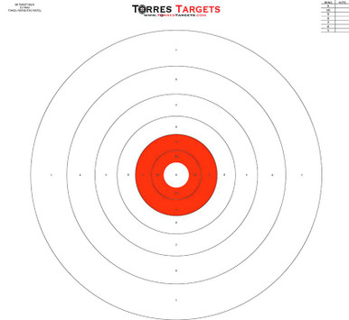 B8 Style Bullseye Shooting Target Orange by Torres Targets