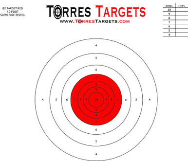 RedB2 Style Bullseye Paper Shooting Target from TorresTargets.com