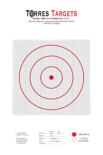 25 Yard MOA Paper Shooting Target 24x36 inches