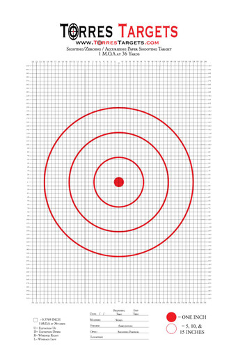 36 Yard MOA Paper Shooting Target 24x36 inches