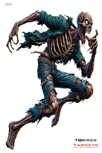 Male Fast Mover Zombie Target | Torres Targets | Zombie Paper Targets