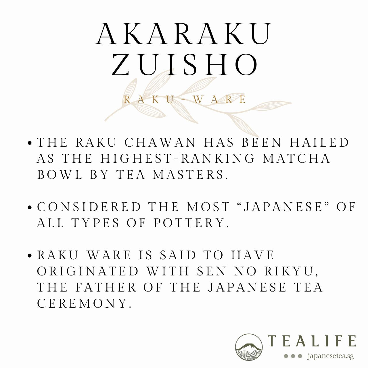 Akaraku Zuisho Rikyu-Chawan Raku Matcha Bowl | Tealife