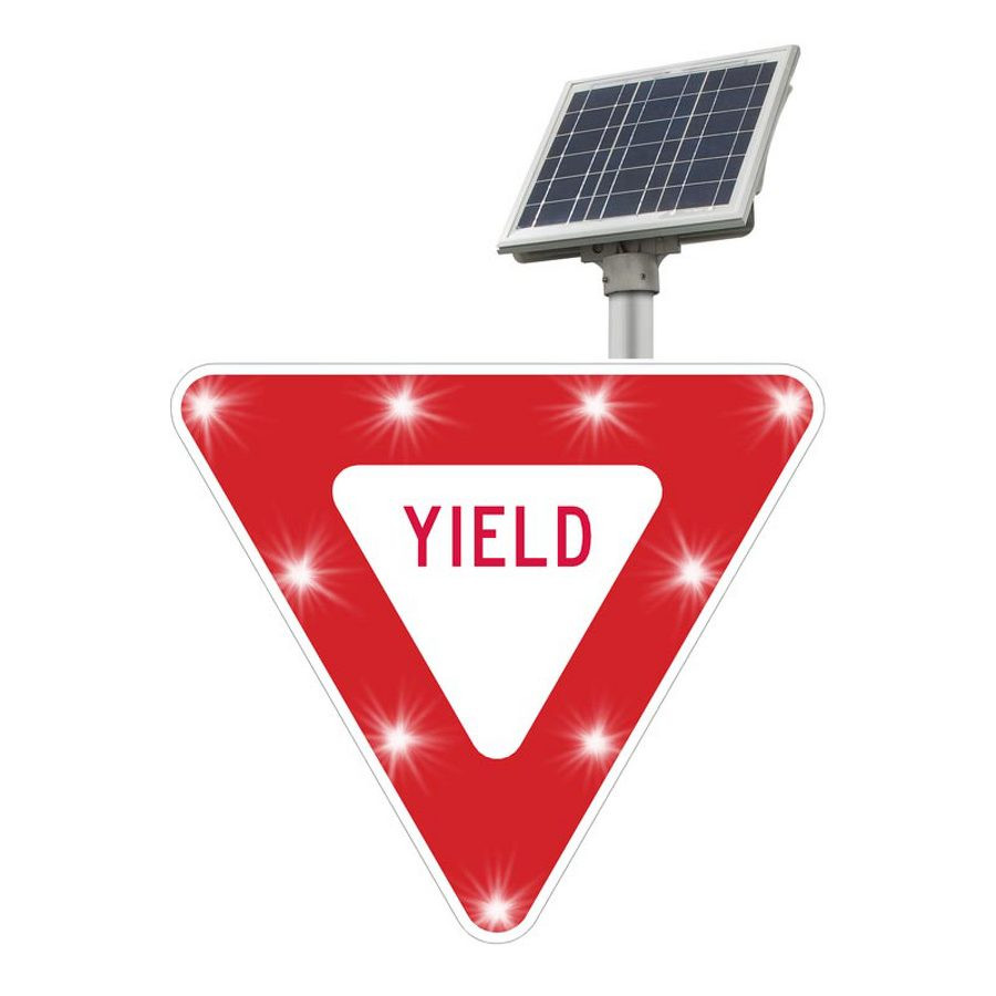 BlinkerSign® Flashing LED YIELD Sign R1-2 - Intersection Conflict ...