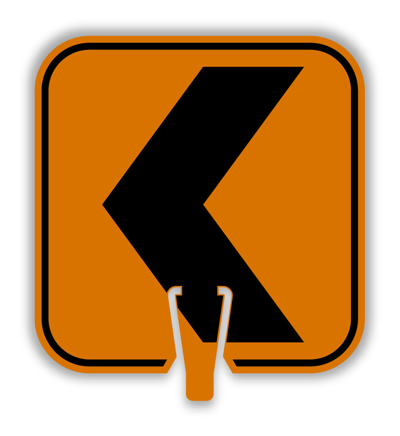 Cone and Delineator Curve Left Sign - Cone Signs | TAPCO