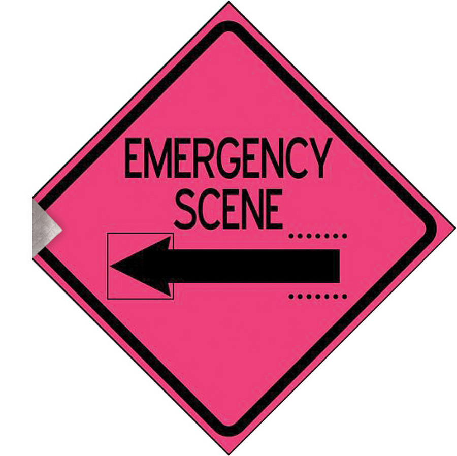 Roll-up Signface EMERGENCY SCENE Sign with directional arrow patch ...