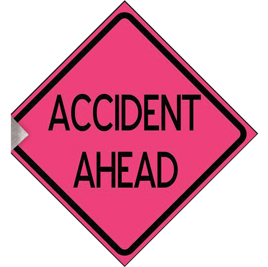 Roll-up Signface ACCIDENT AHEAD Sign - Rigid Signfaces | TAPCO