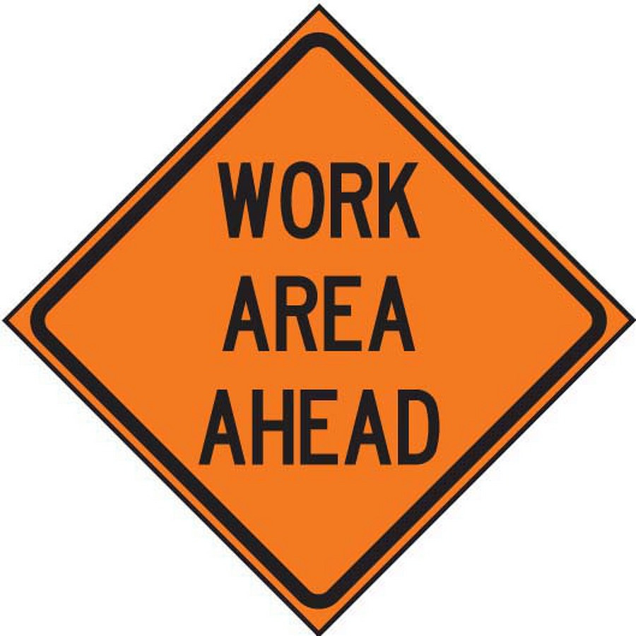 Roll-up Signface WORK AREA AHEAD Sign - Rigid Signfaces | TAPCO