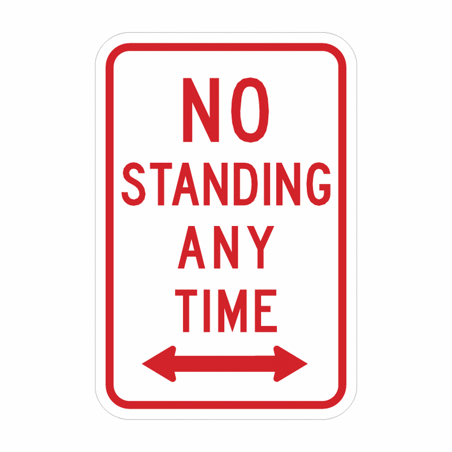 R7-4D NO STANDING ANY TIME (double arrow) Sign - Parking and Standing ...