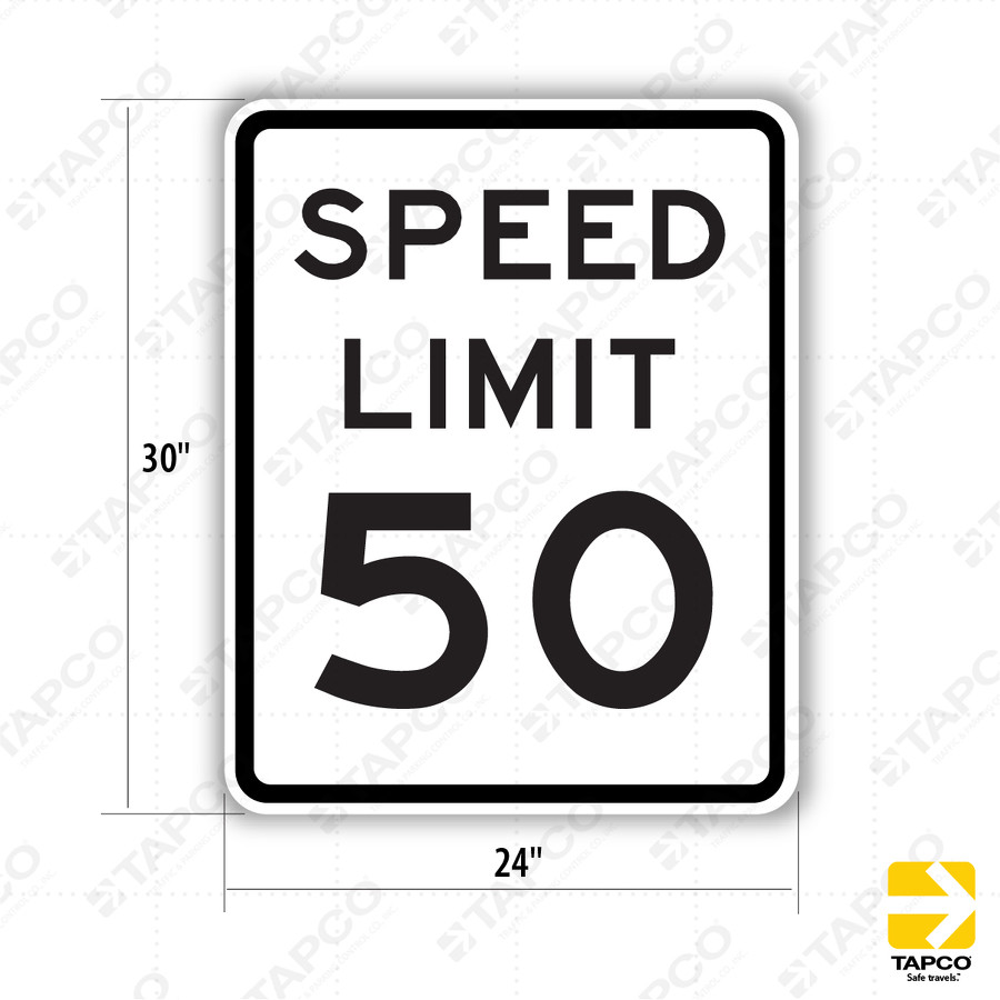 SPEED LIMIT 50 Sign R2-1 - Standard Traffic Signs | TAPCO