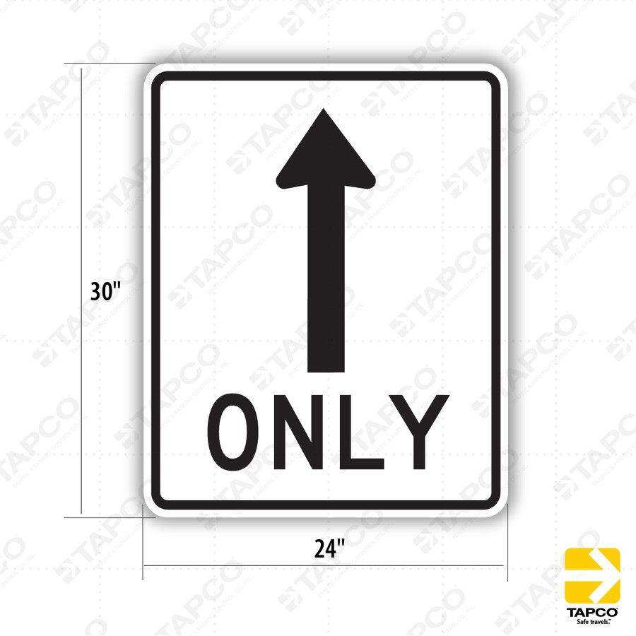 Straight arrow ONLY Sign R3-5a - Lane Control Signs | TAPCO