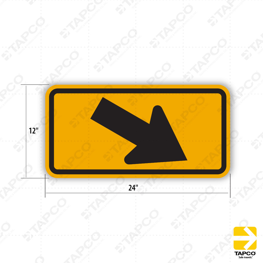 Down Diagonal Right Arrow Sign W16-7PR - Standard Traffic Signs | TAPCO