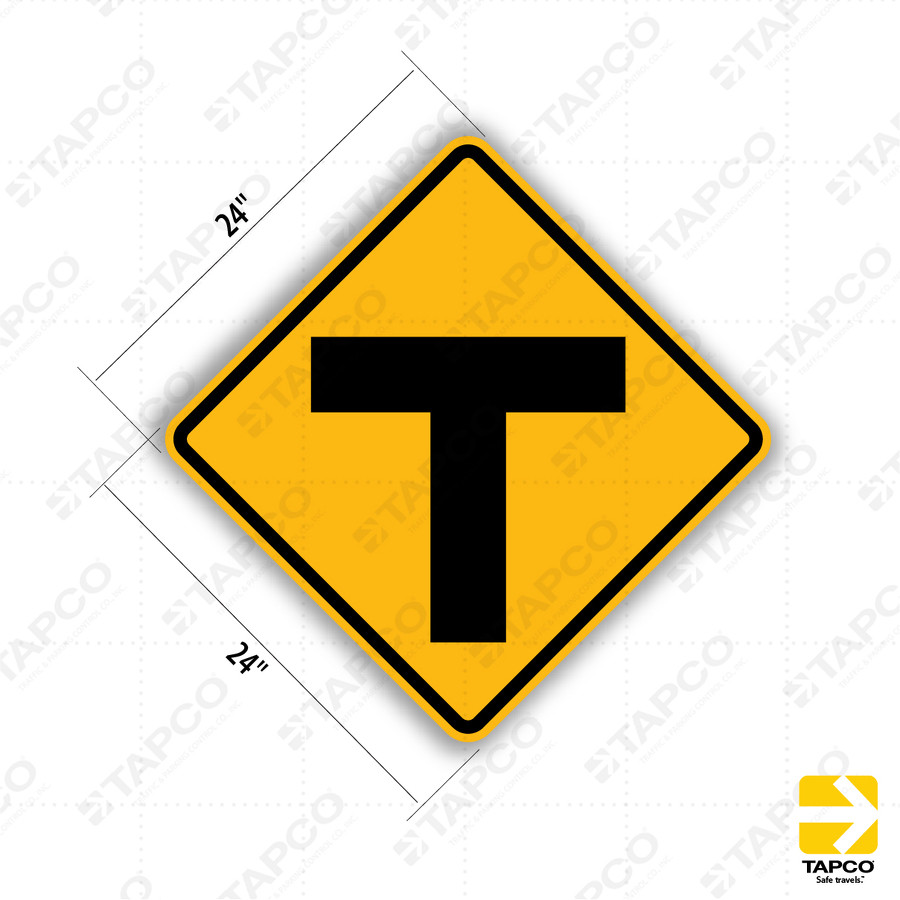 T-Intersection (Symbol) Sign W2-4 - Standard Traffic Signs | TAPCO