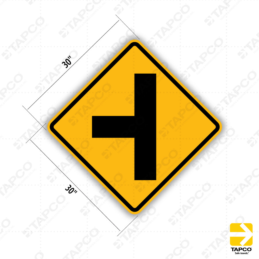 Right or Left "T" Intersection (Symbol) Sign W2-2 - Standard Traffic ...