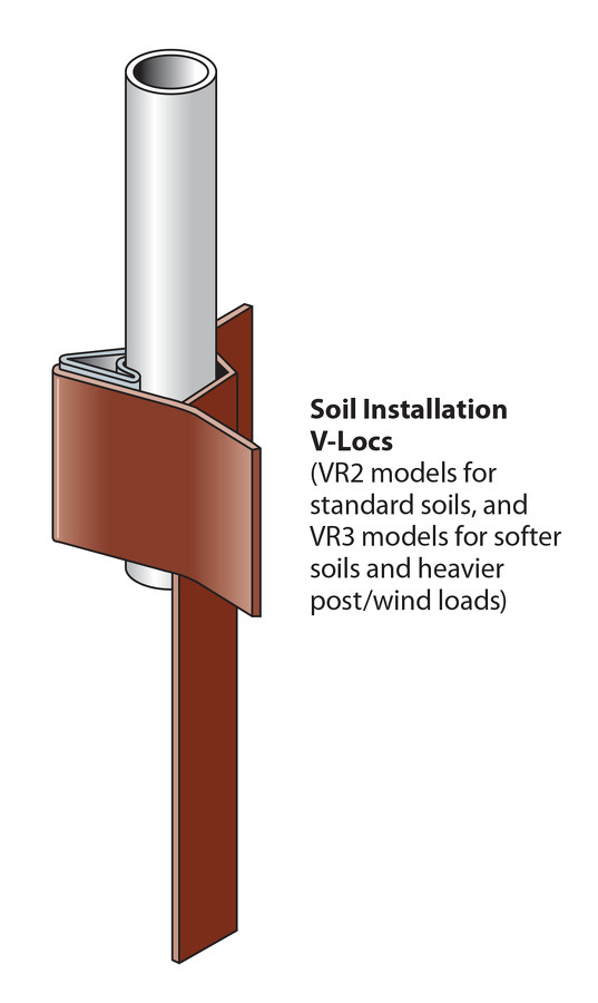 V-Loc® Post Anchor for Round 2 3/8" Posts - Breakaway Post Anchors | TAPCO