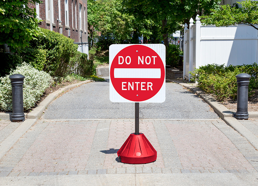 Rolling Sign Base with Pole - Portable Bases | TAPCO