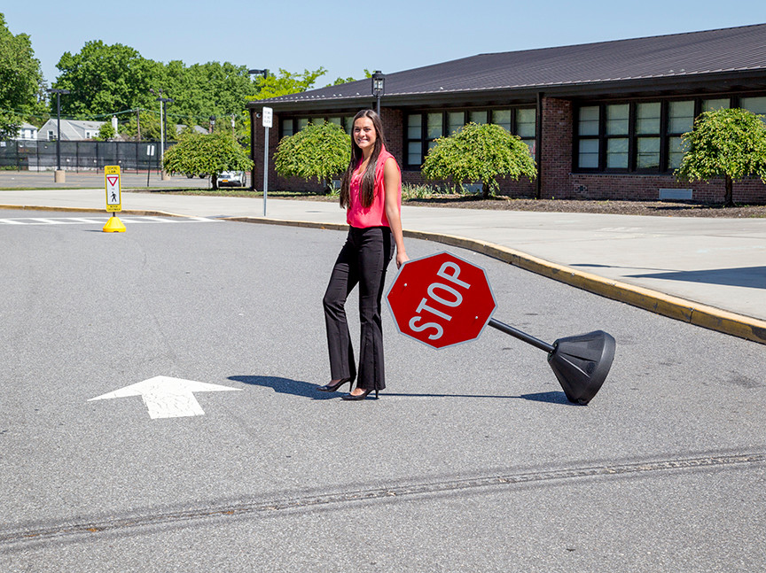 Rolling Sign Base with Pole - Portable Bases | TAPCO