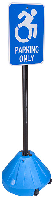 Rolling Sign Base with Pole - Portable Bases | TAPCO