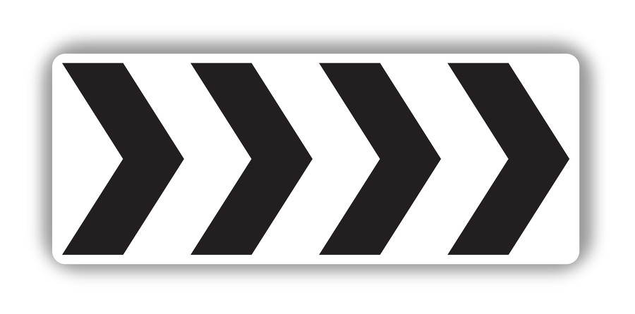 R6-4b RoundAbout Directional 4 Chevrons Sign - Lane Control Signs | TAPCO