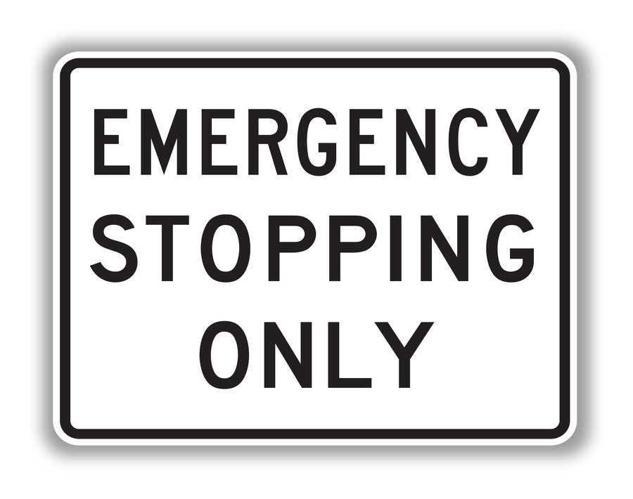 R8-7 EMERGENCY STOPPING ONLY Sign - Parking and Standing Signs | TAPCO