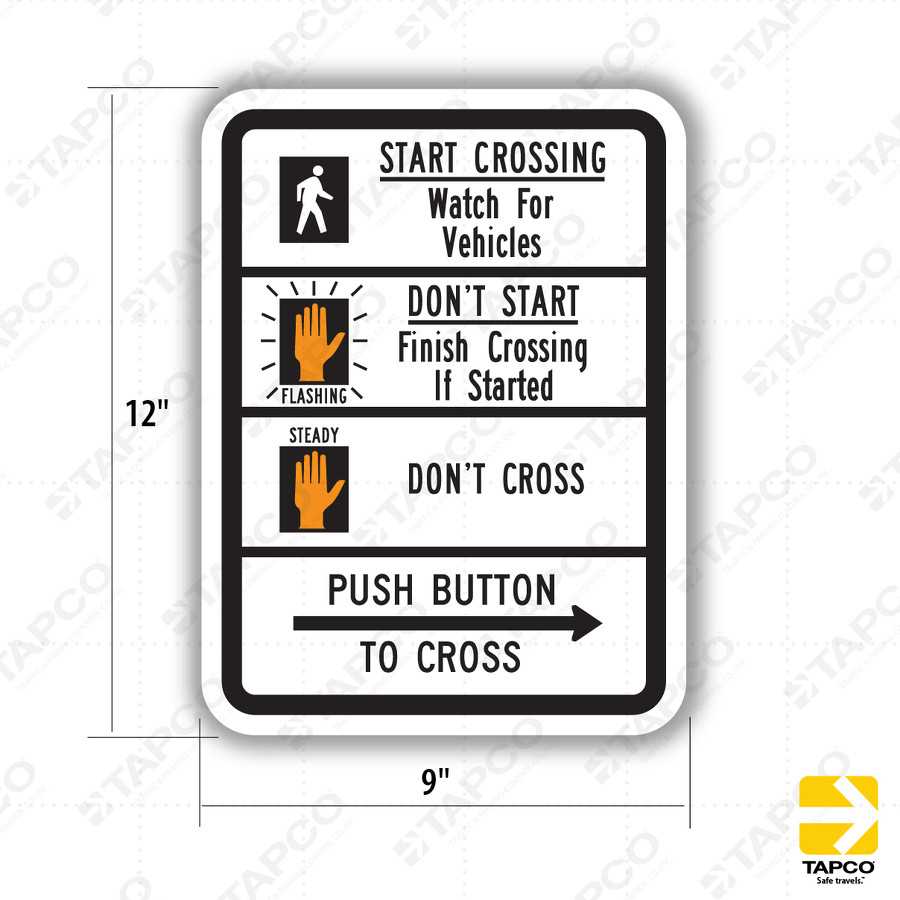 R10-3b Pedestrian Crossing Signal Information (Symbols) Sign ...