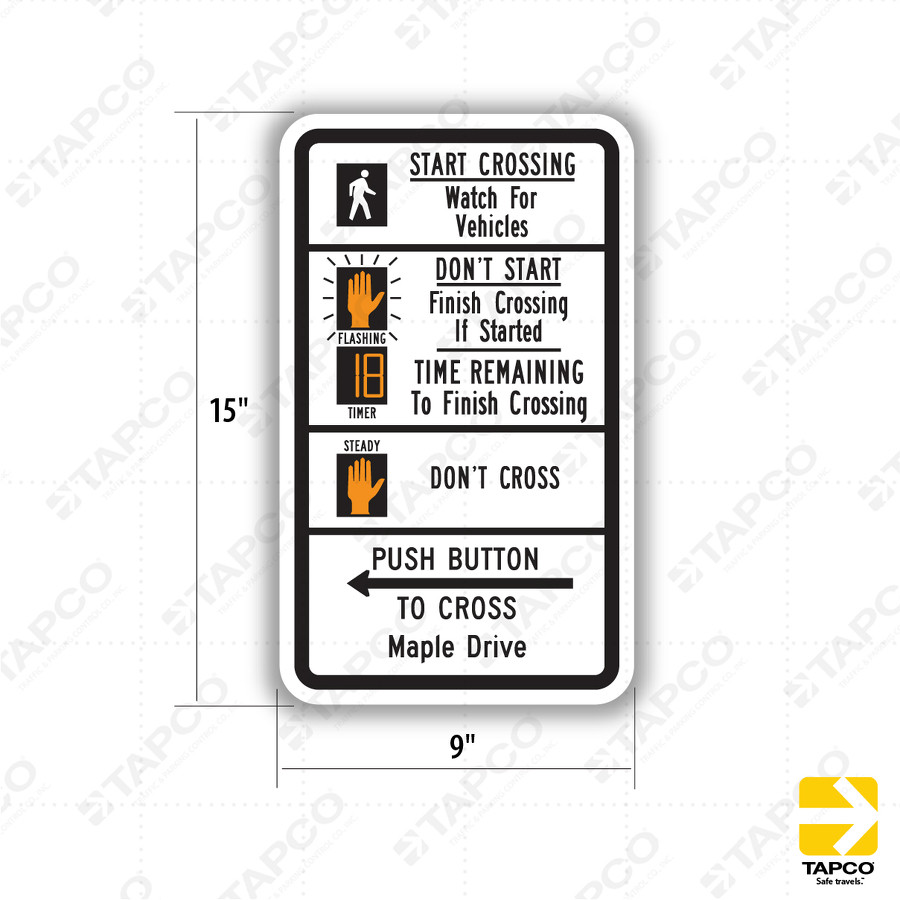 R10-3i Pedestrian Crossing Signal Information (Symbols) Sign ...