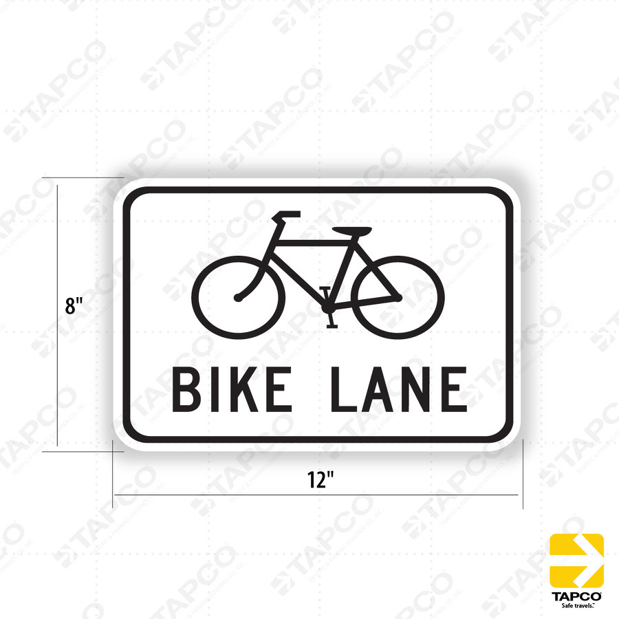R81 (CA) BIKE LANE (bicycle symbol) Sign - Pedestrian and Bicycle Signs ...