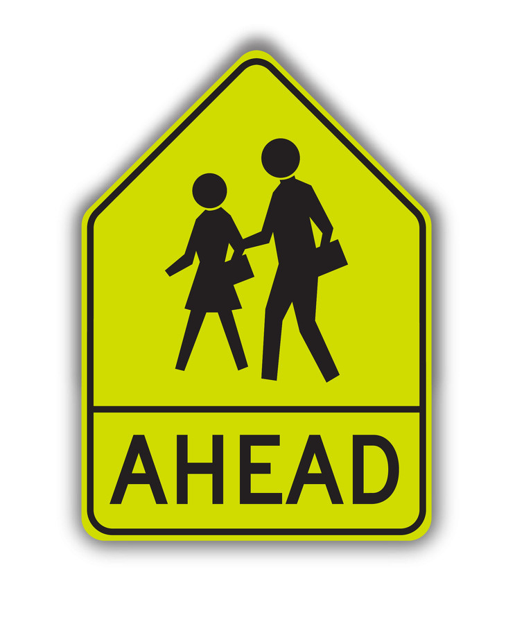 SW24-3 (CA) SCHOOL CROSSWALK AHEAD (symbol) Sign - Special Warning ...