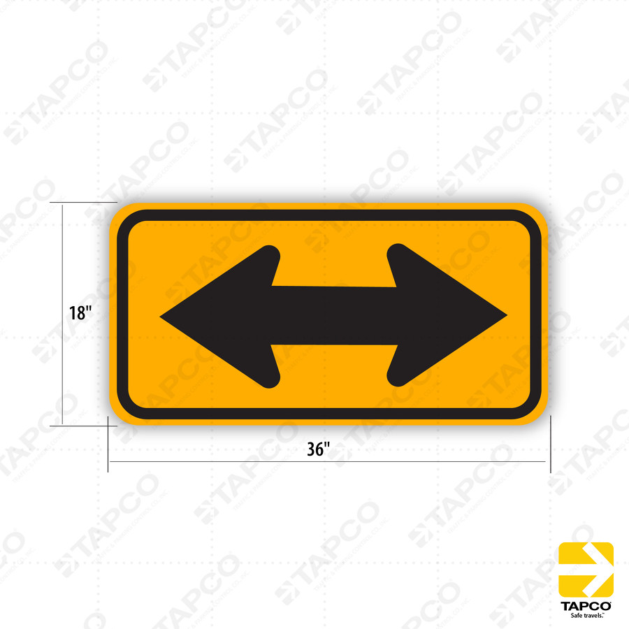 W1-7 DOUBLE ARROW (symbol) Sign - Curve Warning Signs | TAPCO